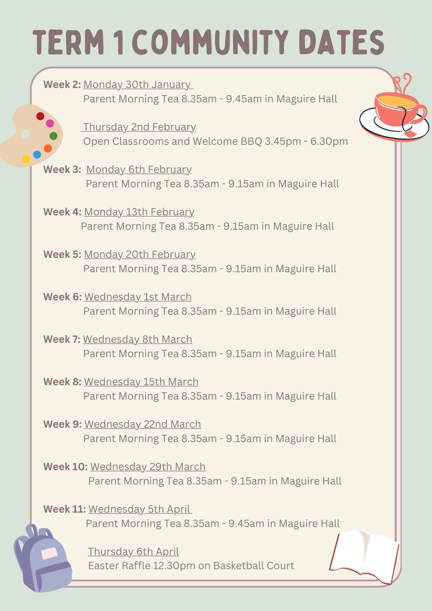 Term 1 Community Events